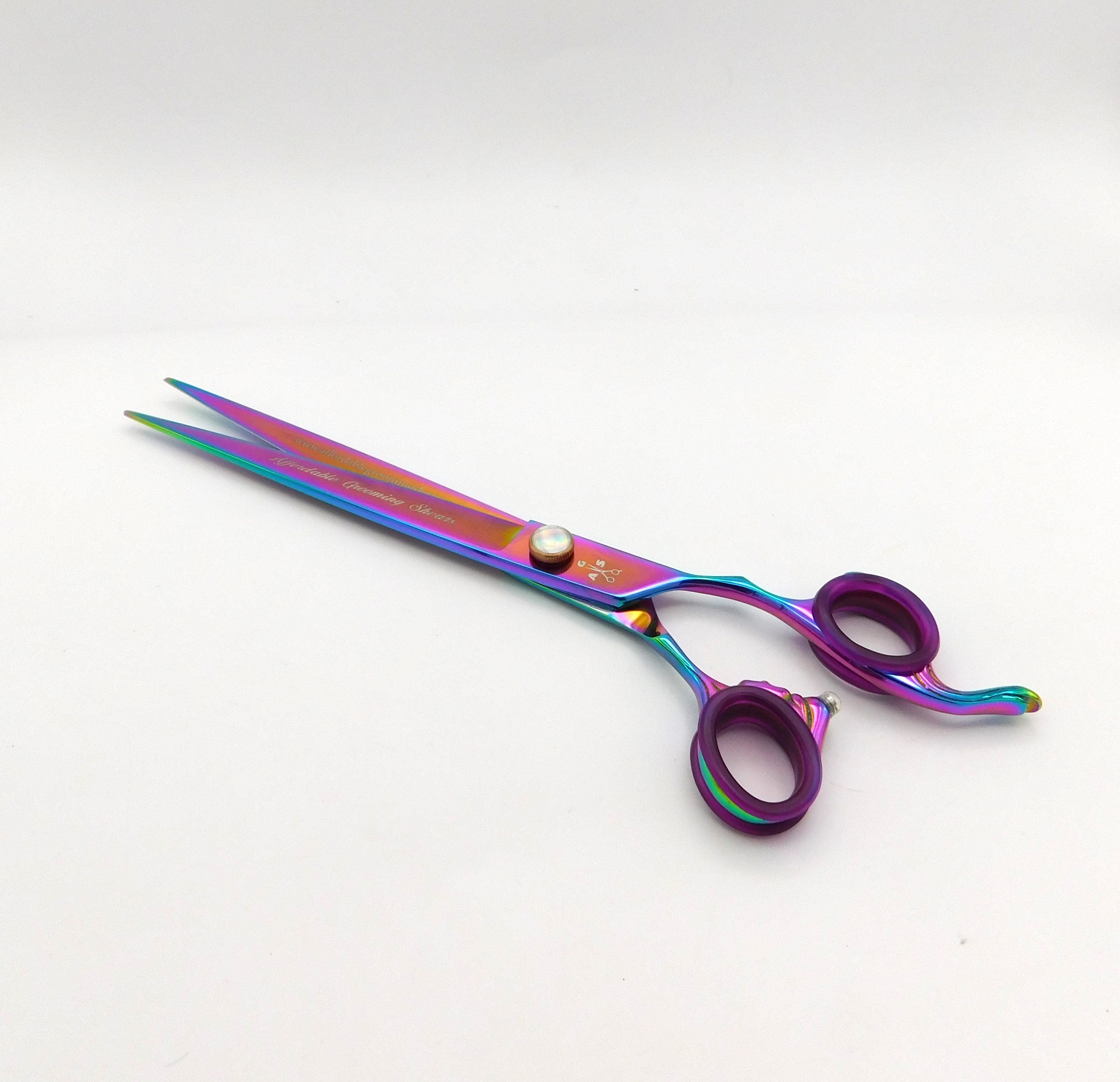 8" Rainbow Mermaid Straight Shear – Affordable Grooming Shears