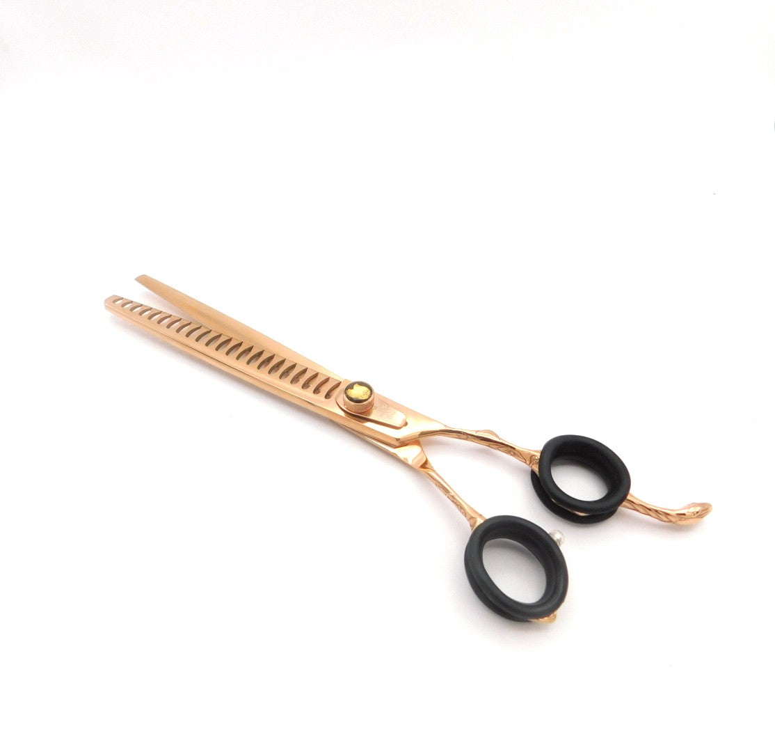 The POM Rose Gold 7.5" 22T Chunker – Affordable Grooming Shears